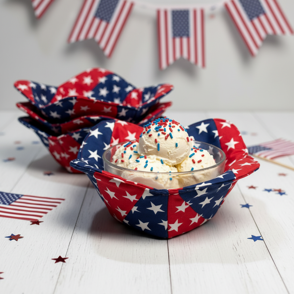 Quilt-As-You-Go Bowl Cozy Pre-Cut Kit - Freedom Garden | Set of 4 ...